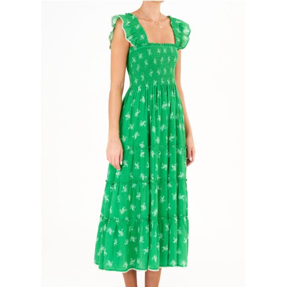 M.A.B.E. | Dresses | New Mabe Vivi Print Square Neck Maxi Dress In Green | Poshmark